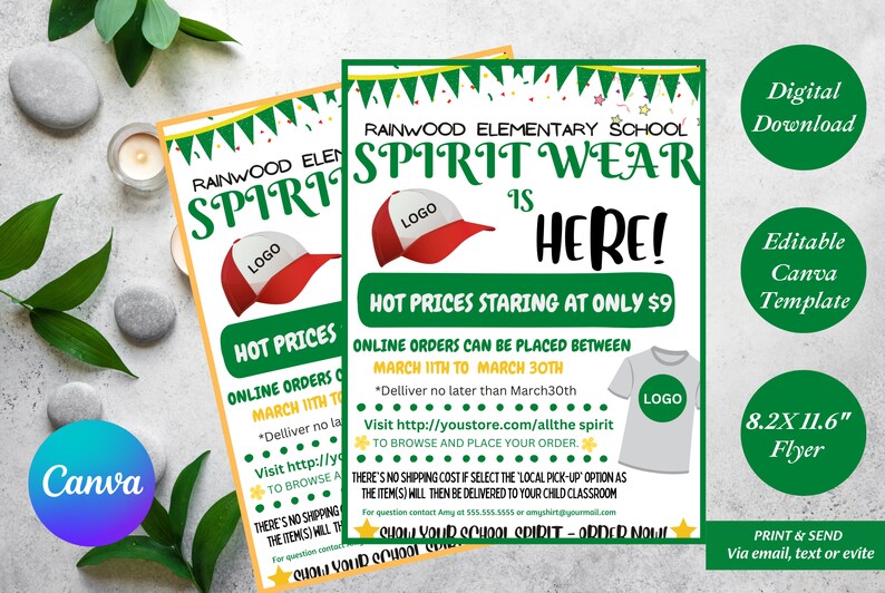 School Spirit Wear Fundraiser Flyer Clothing T-shirt Sale - Etsy