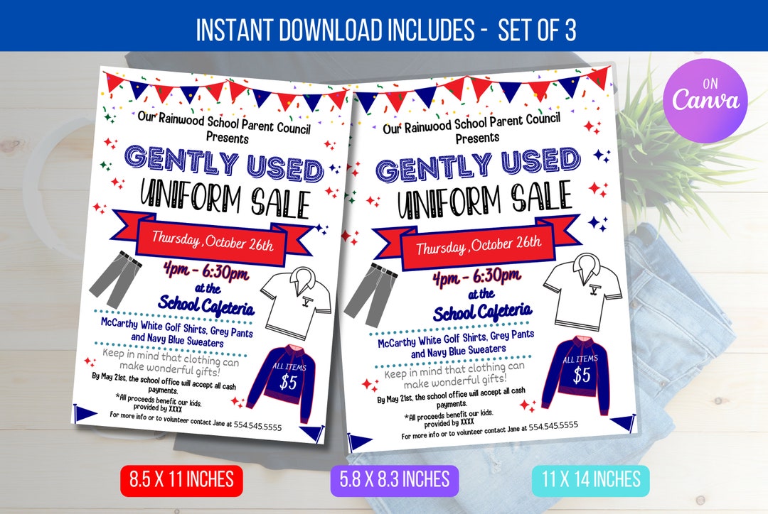 EDITABLE T-shirt Fundraiser Flyer Printable PTO PTA Sale Clothing ...