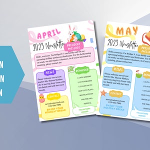 EDITABLE Monthly Newsletter Template Bundle, Classroom Printable ...
