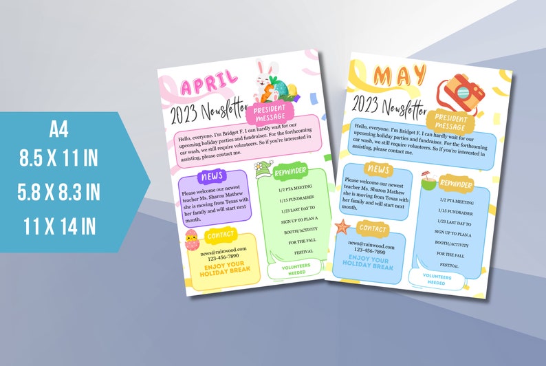 EDITABLE Monthly Newsletter Template Bundle Classroom - Etsy