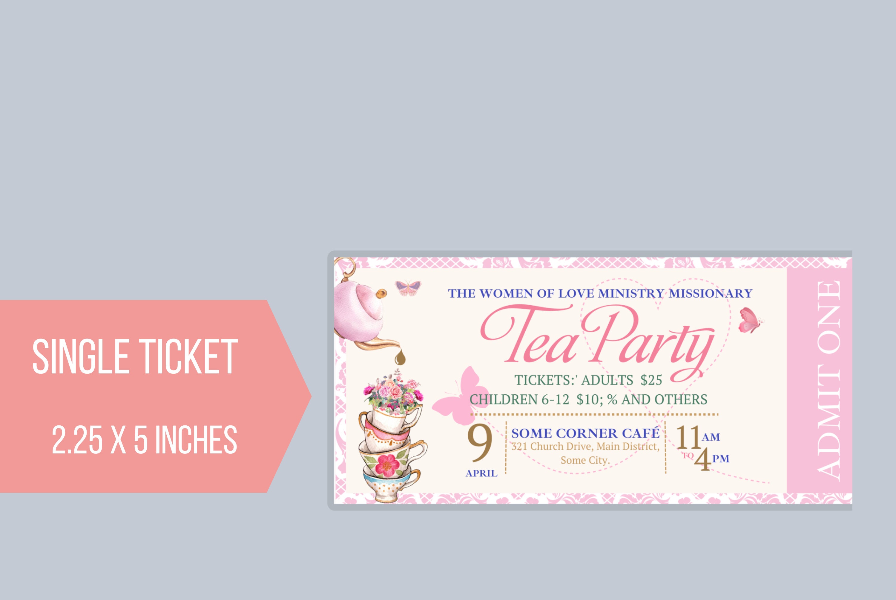 Ladies Tea Event Flyer Printable Pink and Gold Par-tea Invite - Etsy