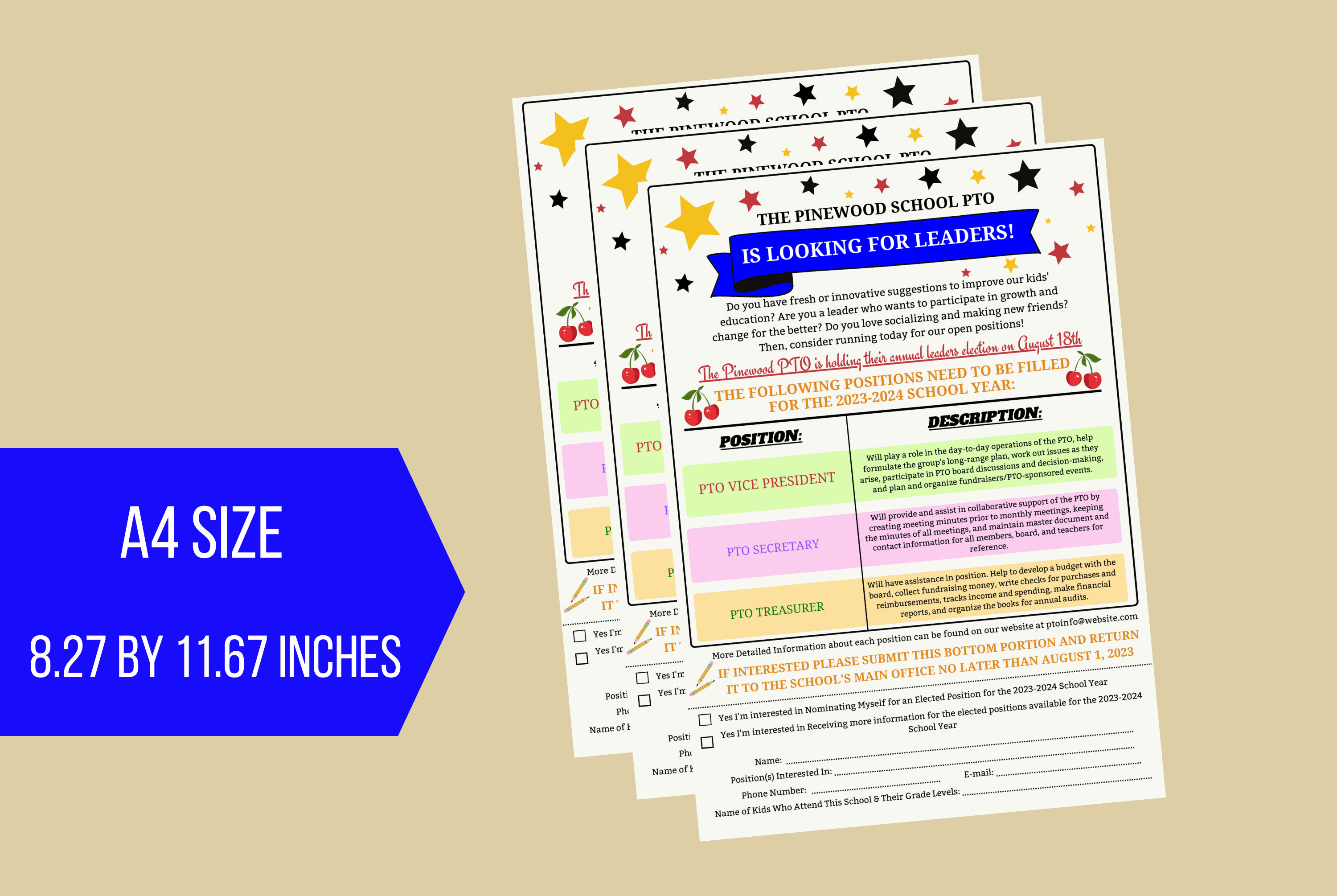 Printable School Board PTO Pta Election Recruitment Flyer - Etsy