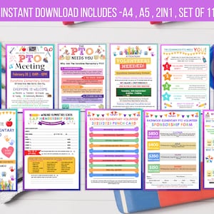 Editable PTO Flyer Bundle Printable School PTO Information - Etsy