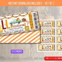 Ticket Template Editable Event Ticket Fall Festival Tickets 2023 ...