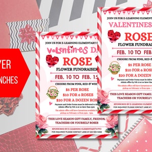 EDITABLE Valentines Day Carnation Flower Fundraiser Flyer, Fundraiser ...