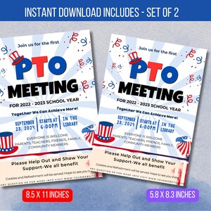 EDITABLE July PTO Meeting Handout Flyer, School Information Meeting ...