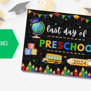 EDITABLE Last Day of Kindergarten, End of School Chalkboard Sign ...