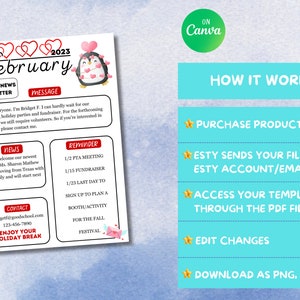 EDITABLE February Newsletter Template, Classroom Printable Handout ...