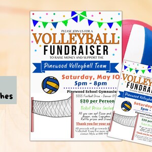 EDITABLE Volleyball Fundraiser Flyer Template, Charity Non Profit Event ...