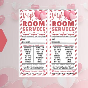 EDITABLE Happy Valentine's Day VIP Room Service Door Hanger, Teacher ...