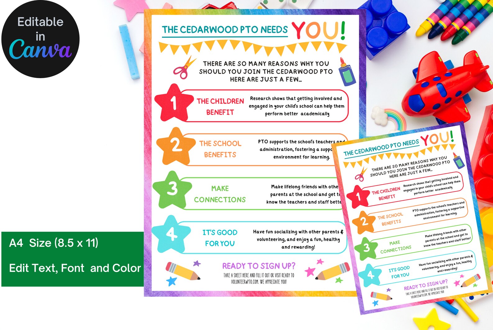 School Pto Pta Recruitment Flyer With QR Code, Printable Handout School ...