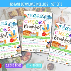 EDITABLE Tears and Cheers Breakfast, Back to School Invite PTA PTO ...
