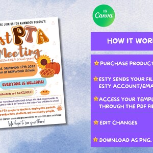 EDITABLE PTA Meeting Handout Flyer, School Information Meeting Flyer ...