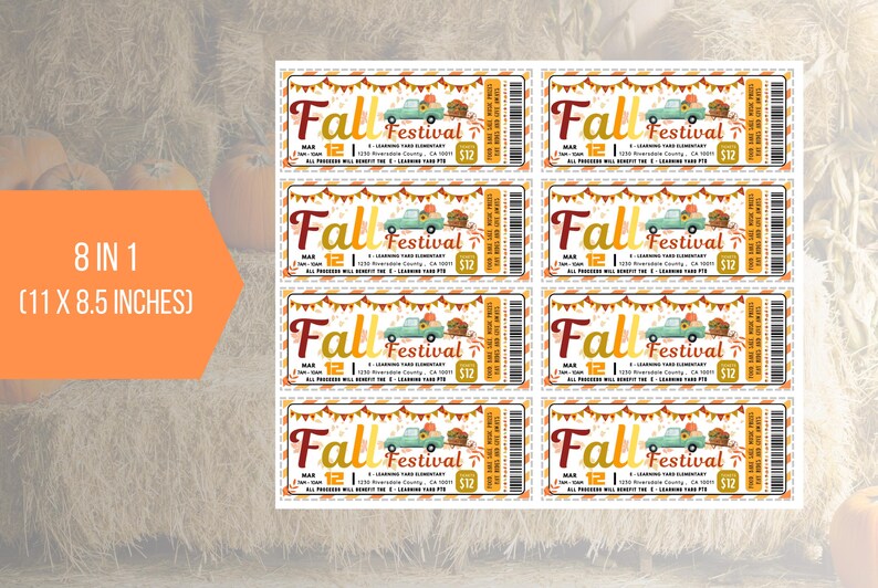 EDITABLE Fall Harvest Festival Invitation Ticket, School Event Harvest ...