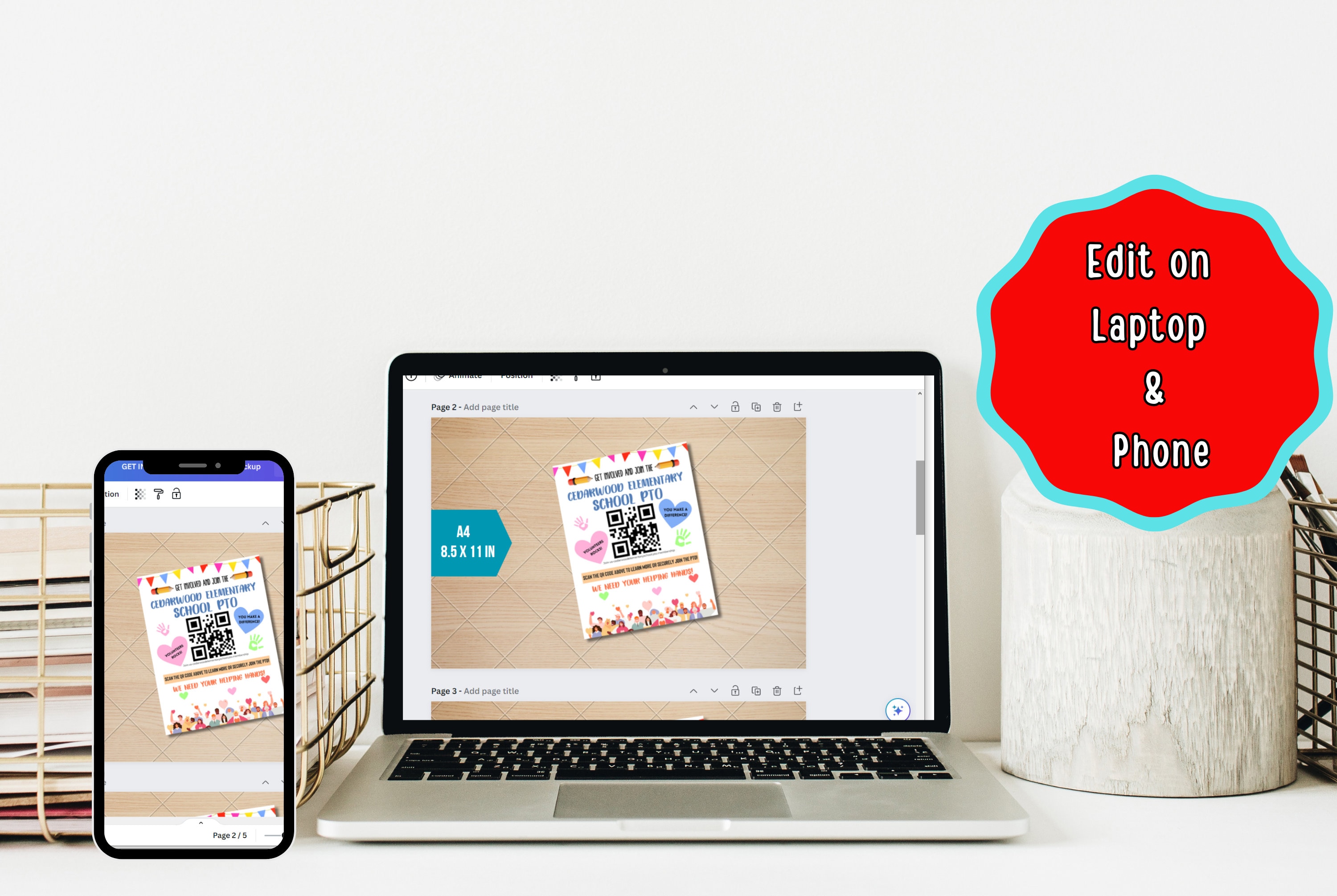 EDITABLE School Pto Pta Recruitment Flyer With QR Code - Etsy