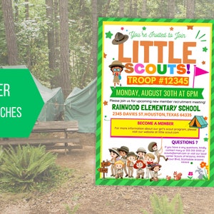 EDITABLE Scout Recruitment Flyer, Troop Informational Meeting Template ...