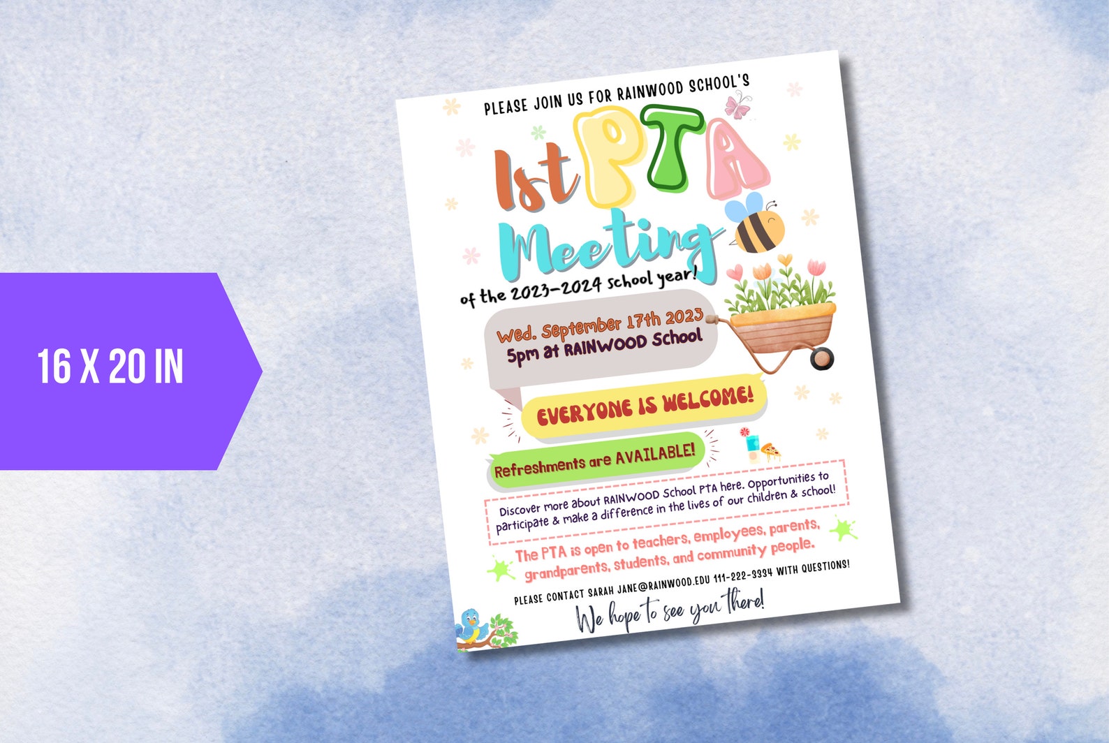EDITABLE PTA Meeting Handout Flyer School Information Meeting - Etsy