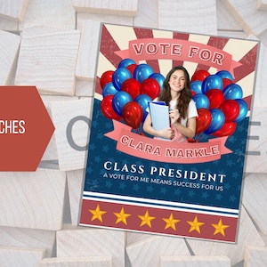 EDITABLE Presidential Campaign Poster, Class Campaign President, High ...