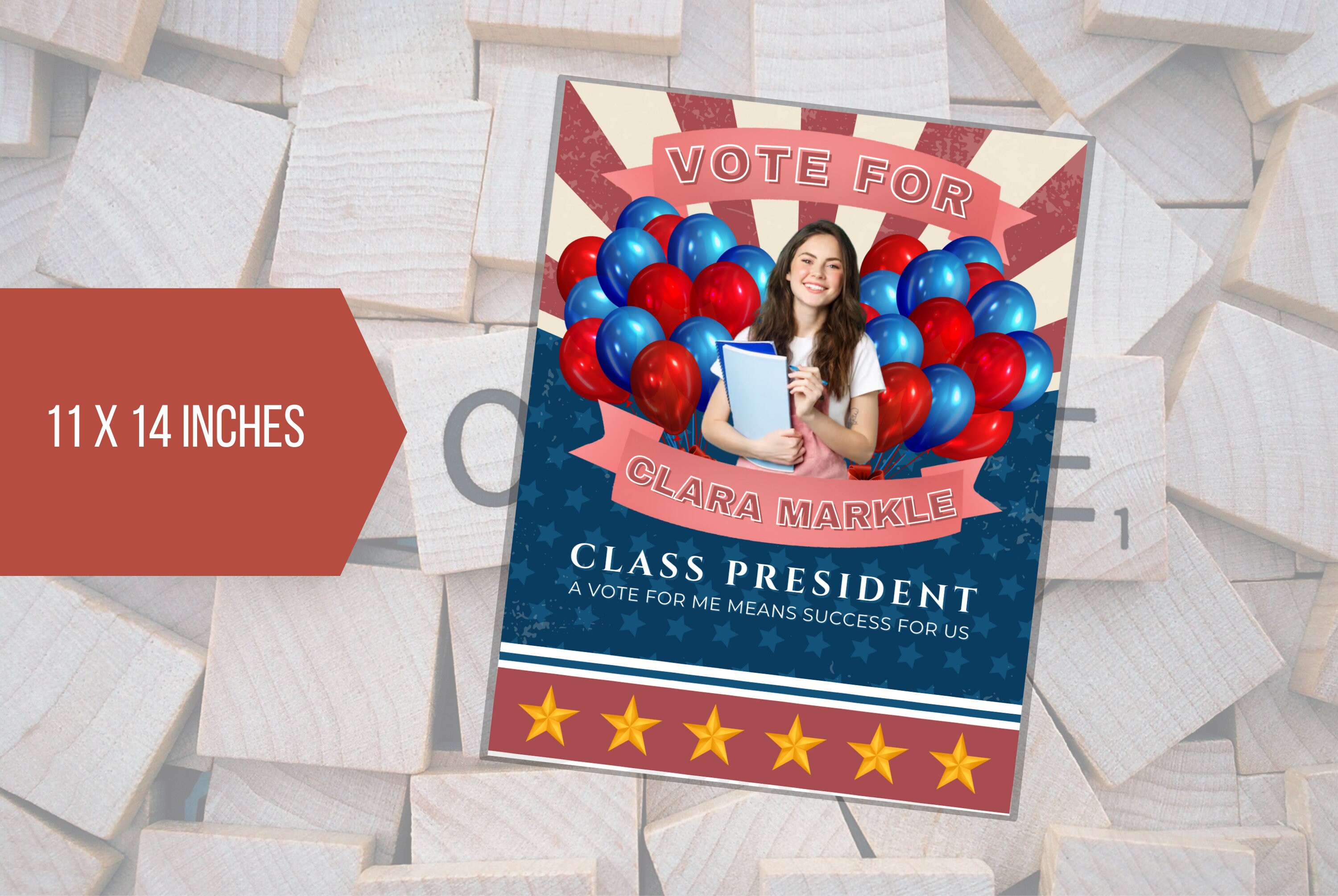 EDITABLE Presidential Campaign Poster, Class Campaign President, High ...