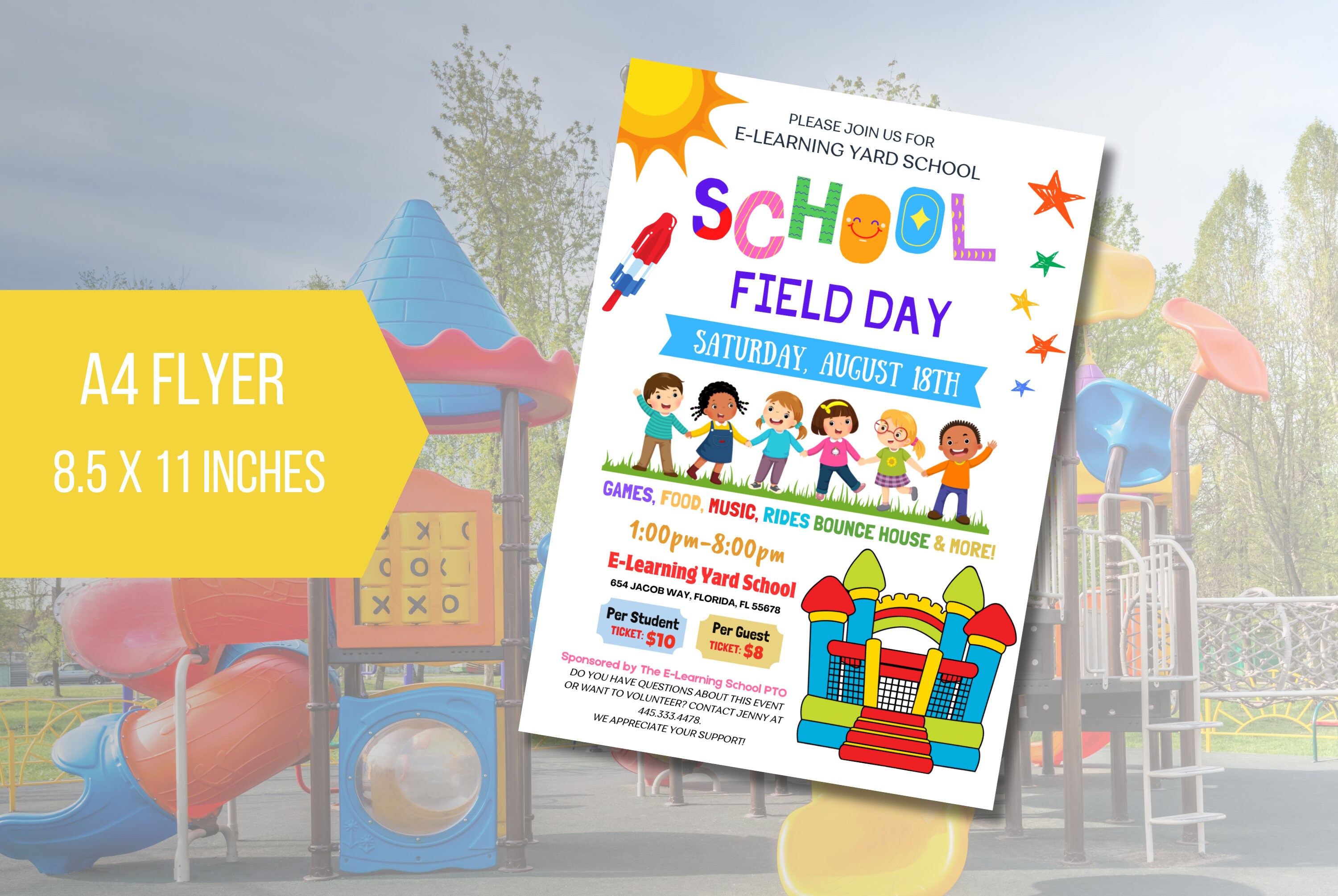 EDITABLE School Field Day Flyer, School Family Benefit Carnival ...