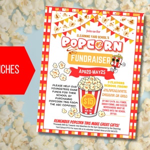 EDITABLE Popcorn Fundraiser Flyer Template, Non Profit Event Poster ...