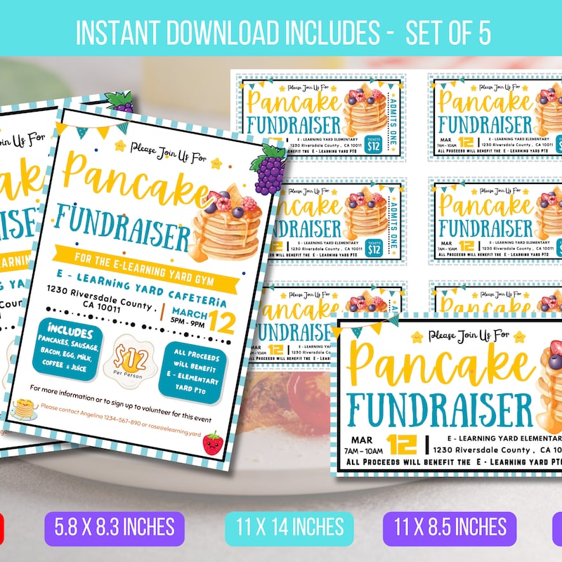Editable Pancake Flyer - Etsy