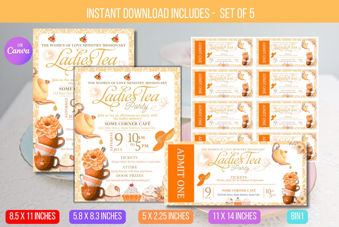 EDITABLE Ladies Tea Event Flyer Printable With Ladies Conference Event ...
