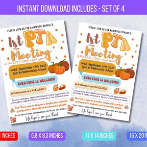 EDITABLE PTA Meeting Handout Flyer School Information Meeting - Etsy