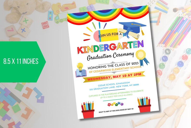 Kindergarten Graduation Invitation, Editable Kindergarten Graduation ...