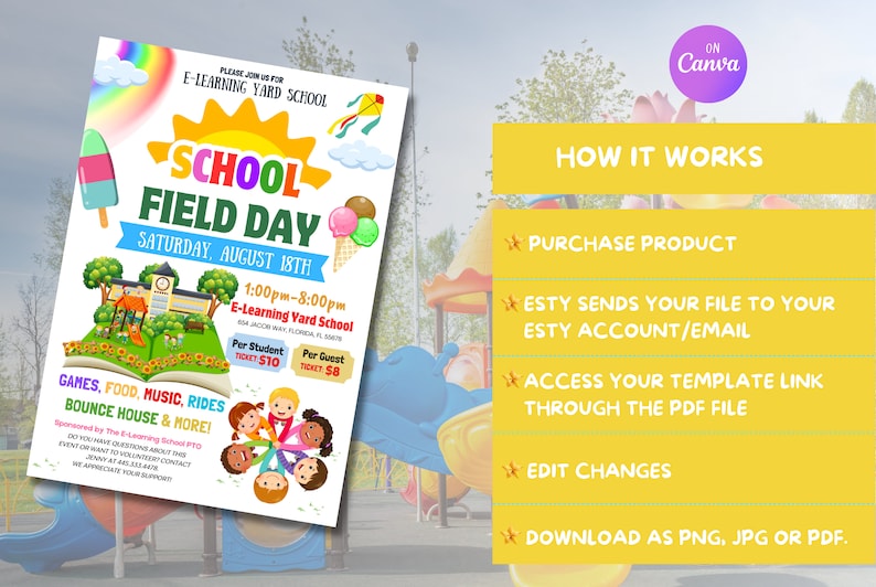EDITABLE School Field Day Flyer, School Family Benefit Carnival ...