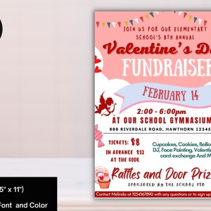 EDITABLE Valentine Bake Sale Flyer, Valentine School Bake Sale Flyer ...
