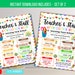 EDITABLE Teacher and Staff Appreciation Invitation, Editable School ...