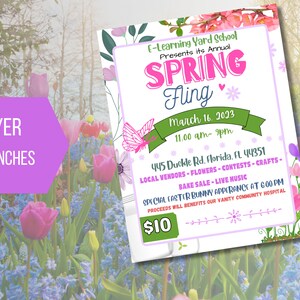 Spring Market Flyer, EDITABLE Poster for Bazaar, Easter Festival ...