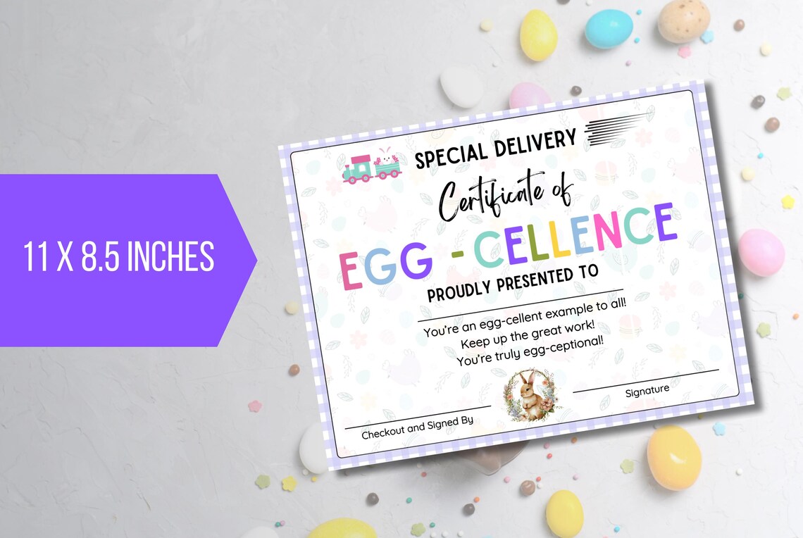 EDITABLE Easter Certificate of Egg-cellence, Easter Party, Easter Egg ...