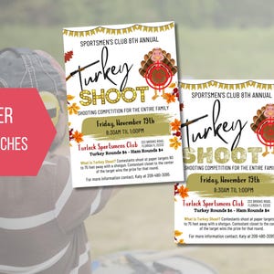 EDITABLE Turkey Trap Shoot Fundraiser, Thanksgiving Fundraiser Flyer ...