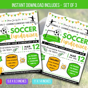Editablesoccer Fundraiser Flyer, School Community Benefit Poster ...
