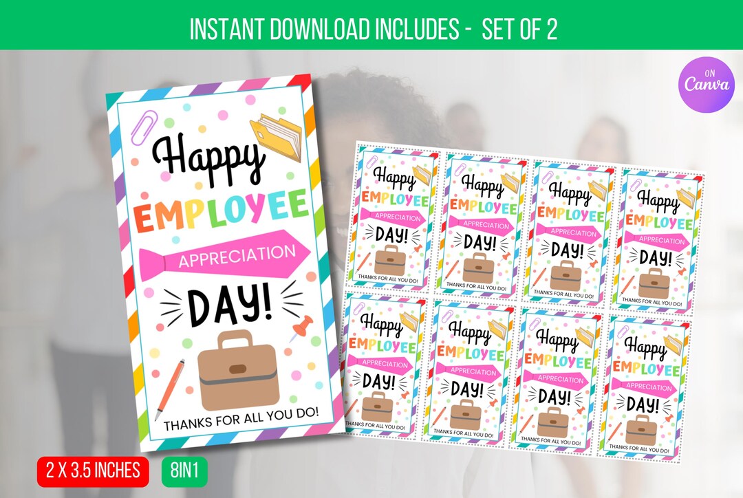 EDITABLE Happy Employee Appreciation Day Gift Tag, Employee ...