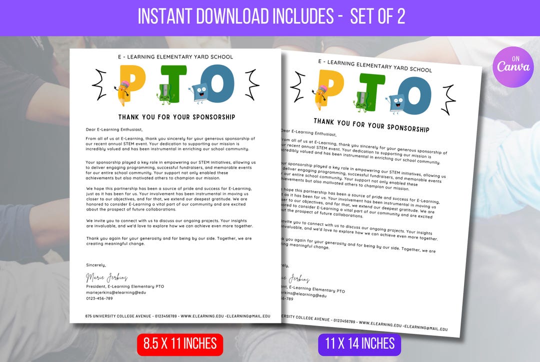 EDITABLE PTO President Letter, PTO President Welcome Letter School ...
