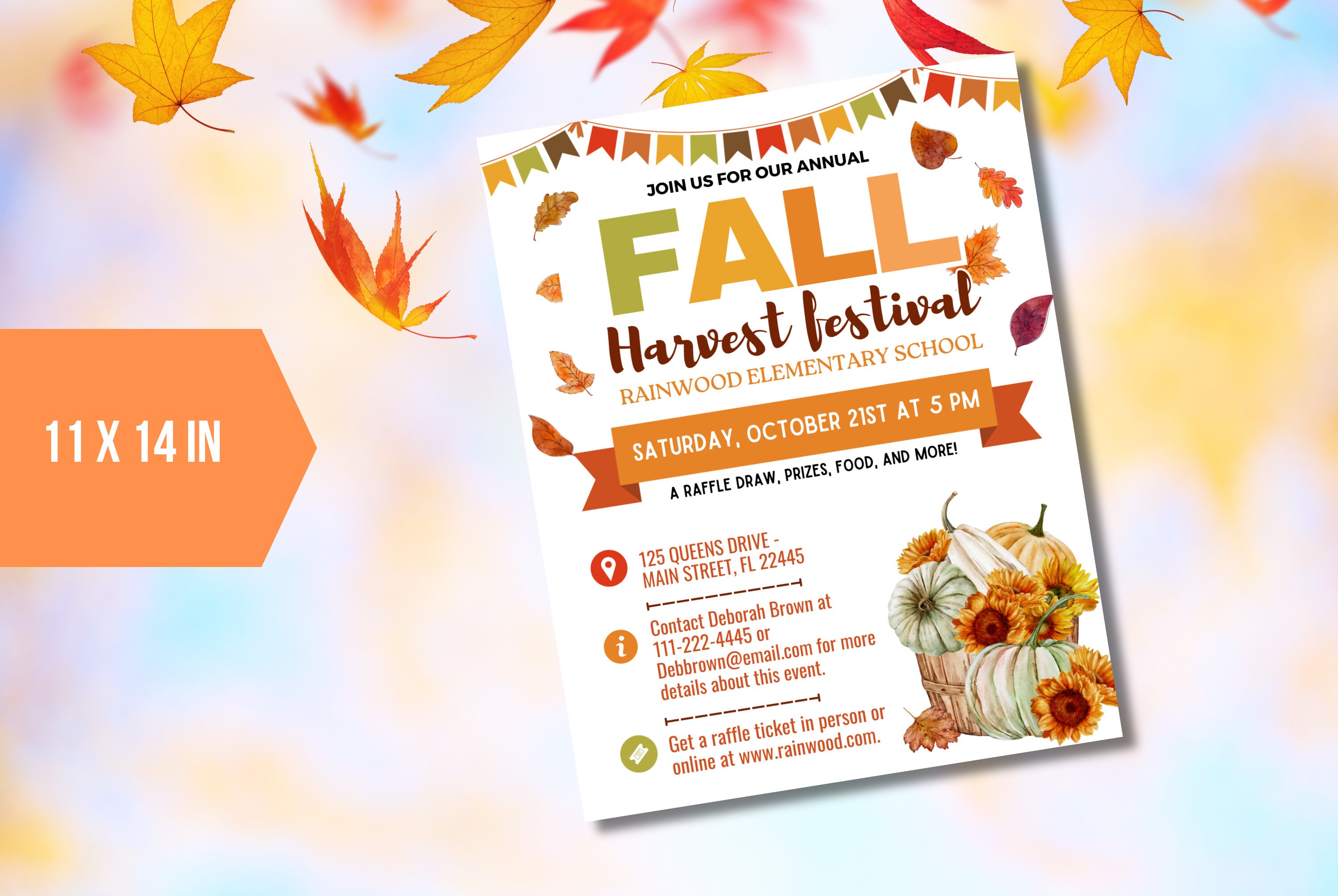 EDITABLE Fall Harvest Festival Invitation Flyer School Event - Etsy