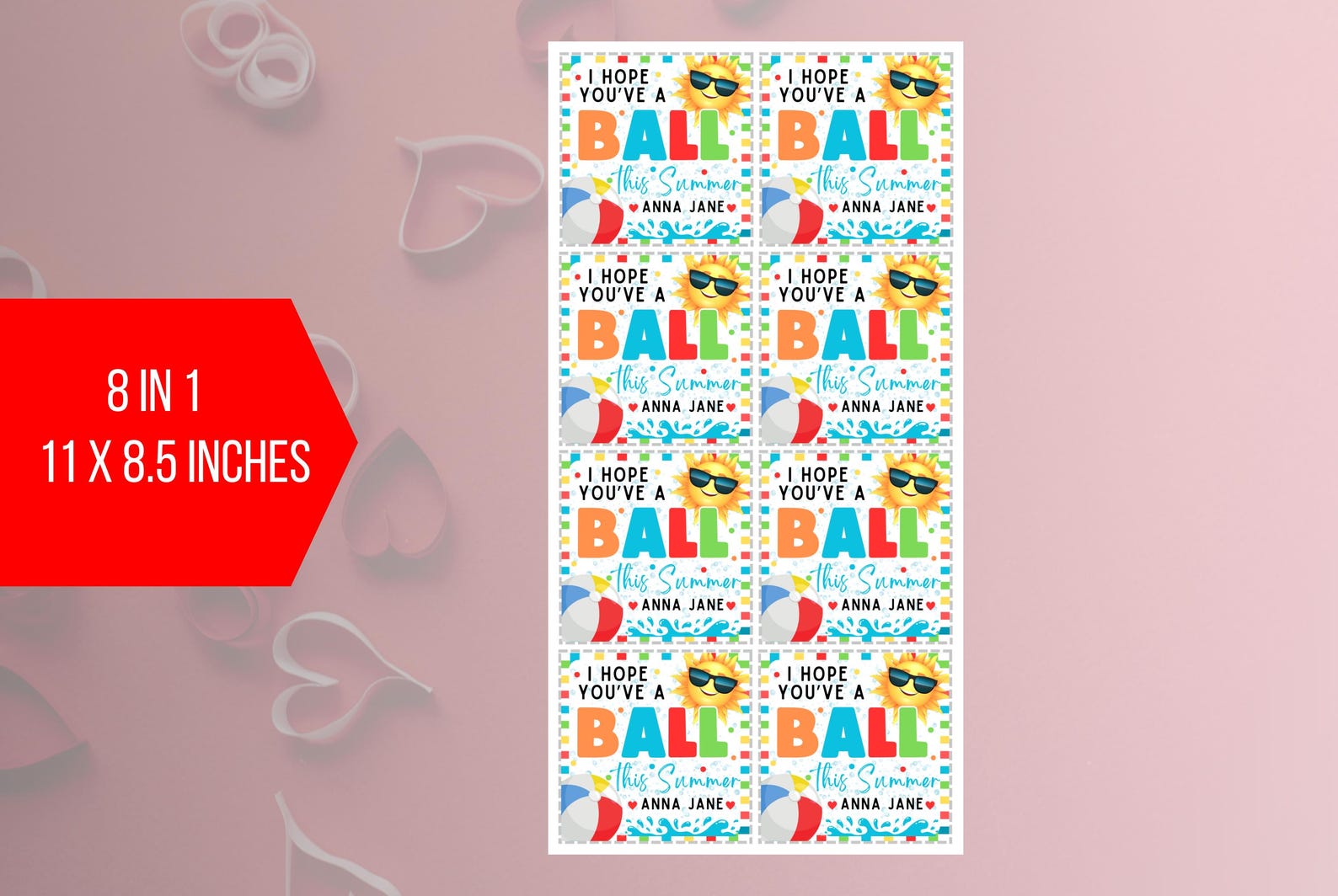 EDITABLE Hope You Have A Ball This Summer, End of School Year Gift Tag ...