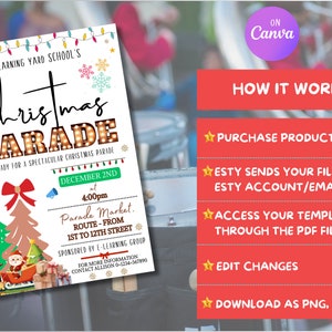 EDITABLE Christmas Parade Invitation, Christmas Parade Invite Template ...
