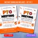 EDITABLE November PTO Meeting Handout Flyer, School Information Meeting ...