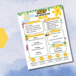 EDITABLE May Newsletter Template, Classroom Printable Handout Flyer ...