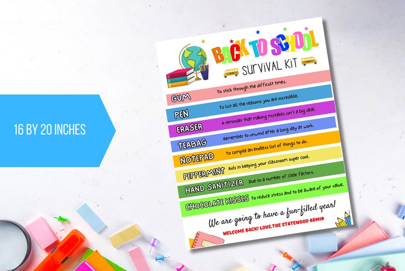 EDITABLE Back to School Survival Kit Template First Day of - Etsy