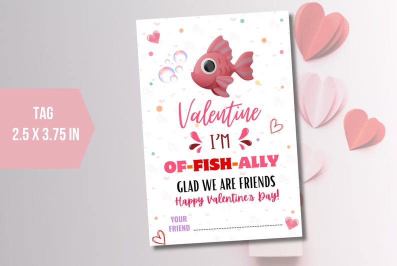 EDITABLE You Are O'fish'ally Awesome, Valentines Goldfish Gift Tags ...