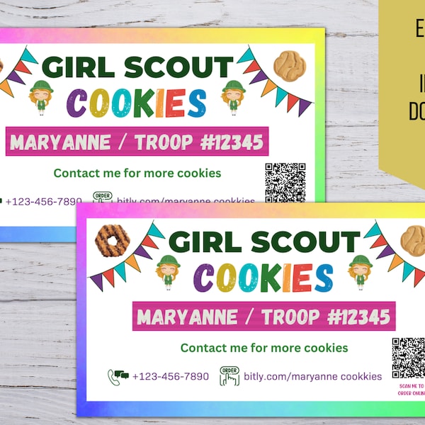 Girl Scout Business Cards Etsy