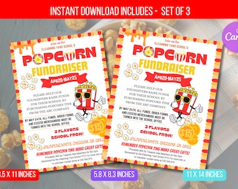 EDITABLE Popcorn Fundraiser Template - Etsy