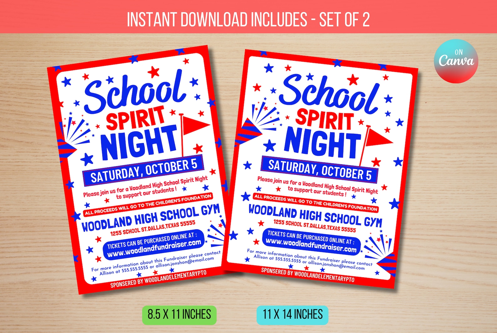 Editable School Spirit Flyer, School Spirit Night Party, Spirt Night ...
