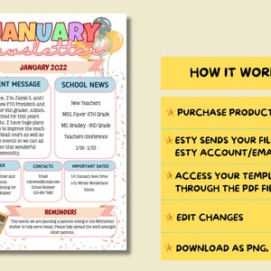EDITABLE Monthly Newsletter Template Set, Classroom Printable Handout ...