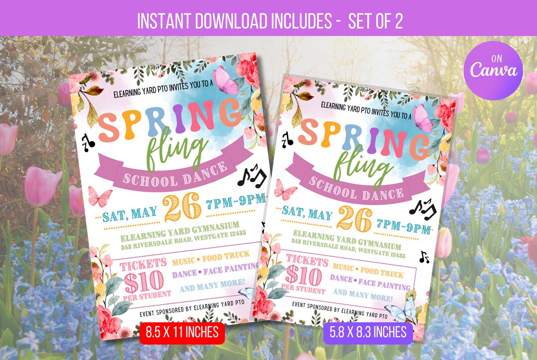 EDITABLE Spring Fling Market Flyer, Easter Festival Fundraiser Event ...